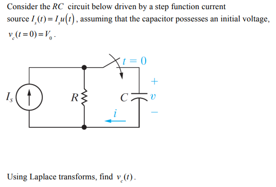 Solved Consider the RC circuit below driven by a step | Chegg.com
