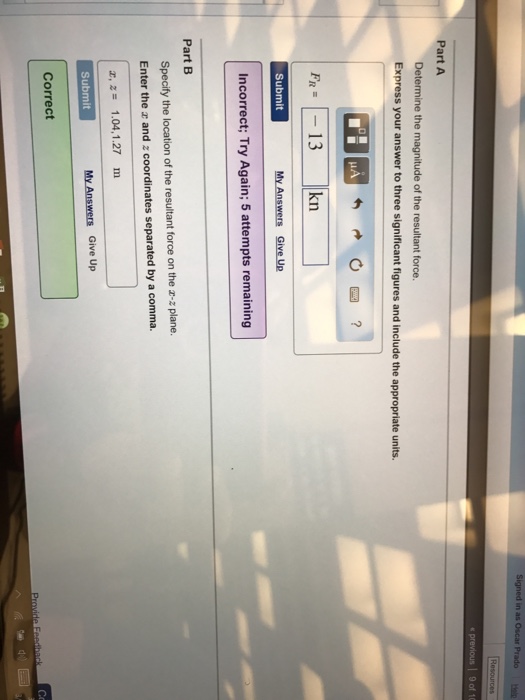 Solved Problem 4.124 Replace the parallel force system | Chegg.com