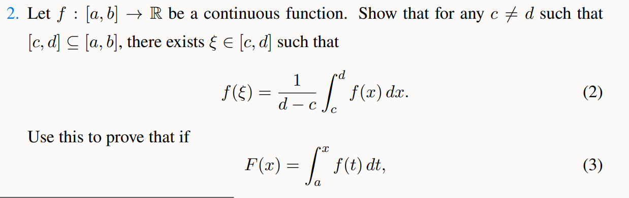 Solved 2. Let f:[a,b]→R be a continuous function. Show that | Chegg.com