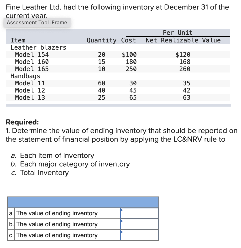 Solved Fine Leather Ltd. had the following inventory at | Chegg.com