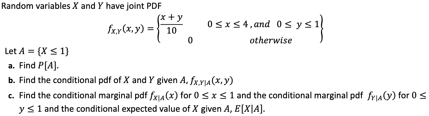 Solved Random variables X and Y have joint PDF (x + y 0