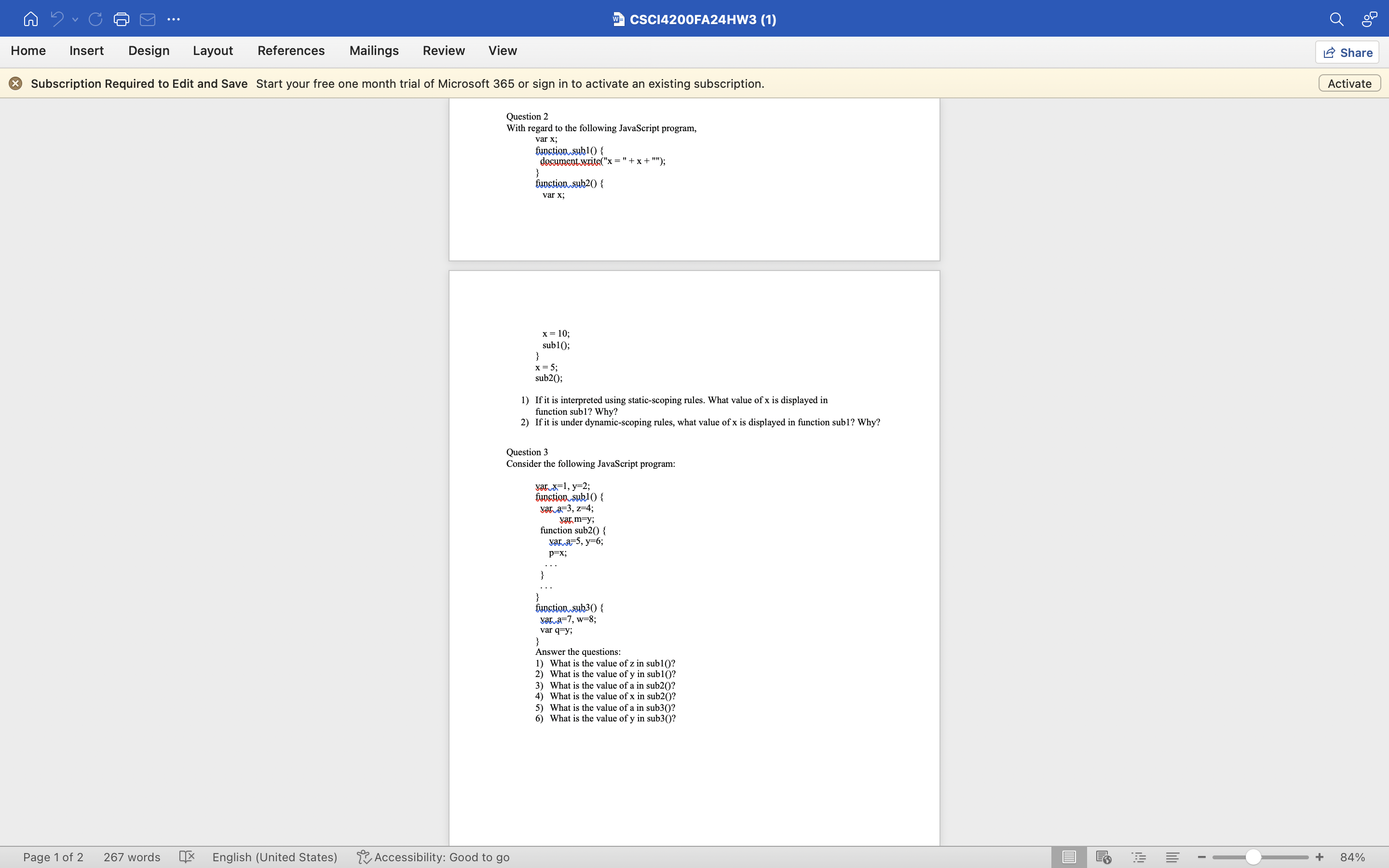Solved Subscription Required to Edit and Save Start your | Chegg.com