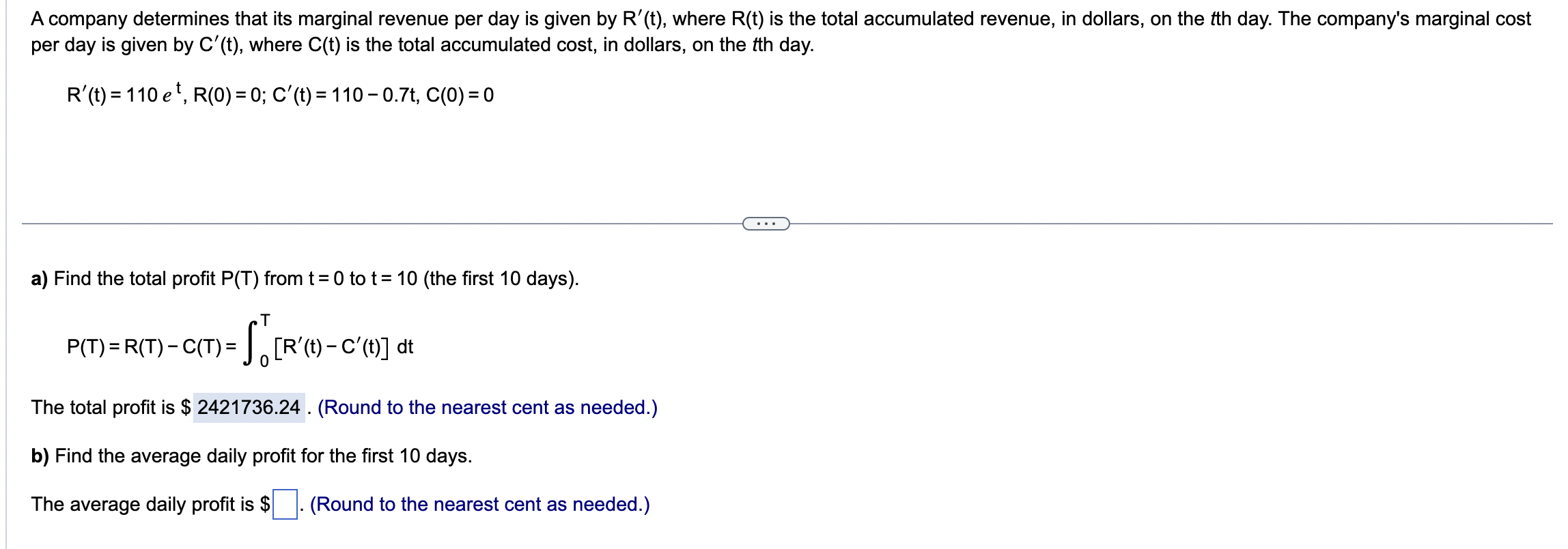 [Solved]: A company determines that its marginal revenue p