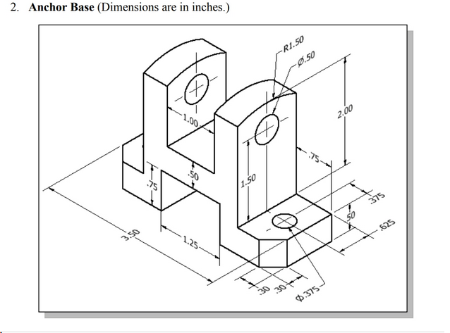 2. Anchor Base (Dimensions are in inches.) | Chegg.com