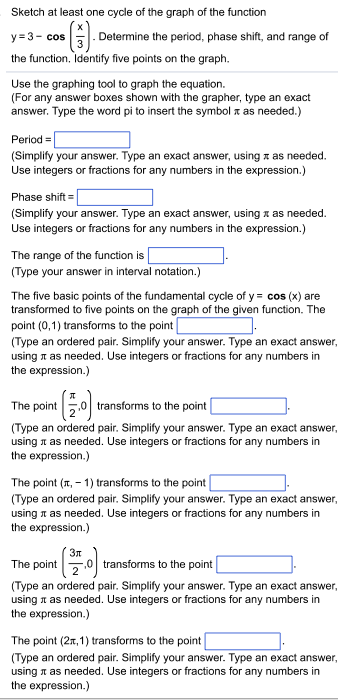 Solved Sketch at least one cycle of the graph of the | Chegg.com