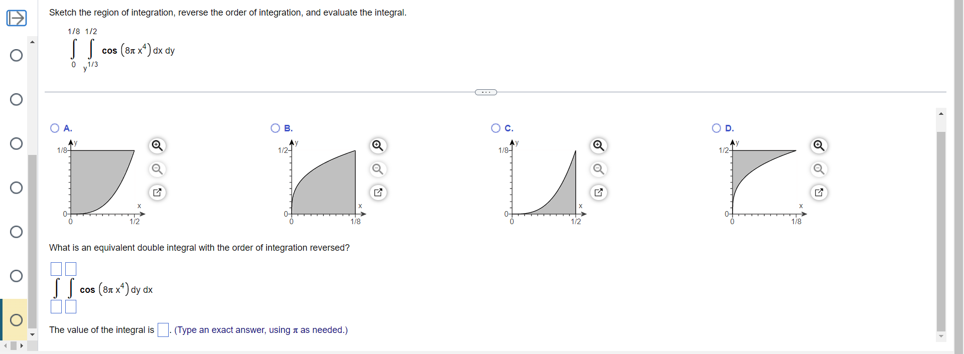 Solved Sketch The Region Of Integration Reverse The Order