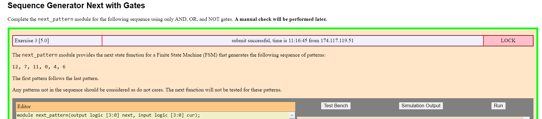 Solved Sequence Generator Next with Gates Complete the | Chegg.com
