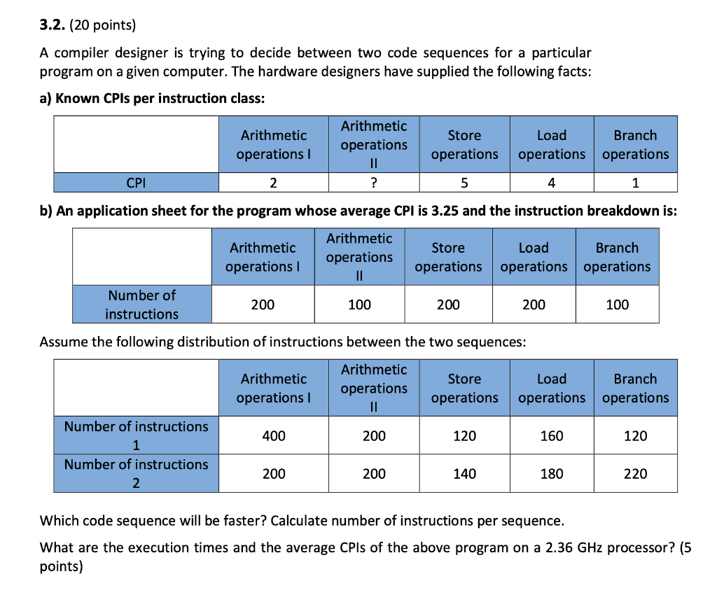 Solved 3.2. (20 points) A compiler designer is trying to | Chegg.com