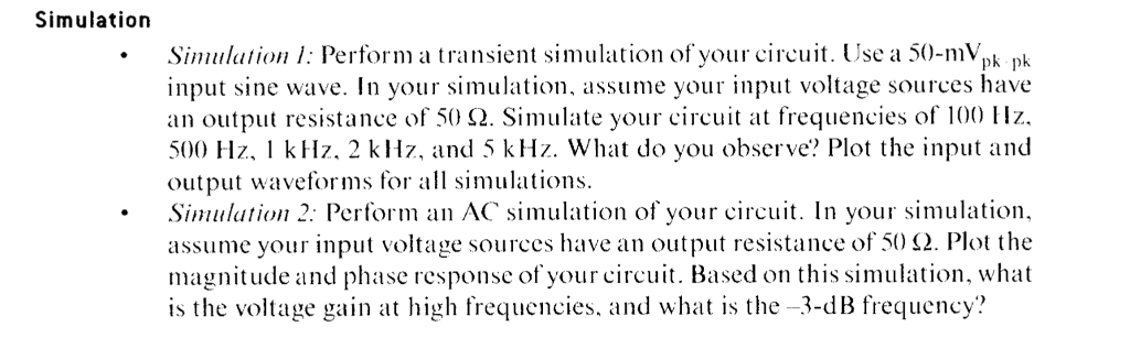 Solved Simulation .Simulaton Perform a transient simulation | Chegg.com