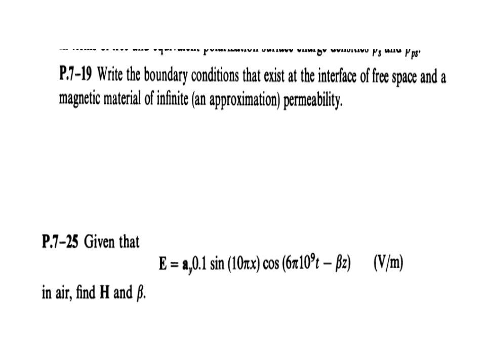 Solved P.7-19 Write the boundary conditions that exist at | Chegg.com