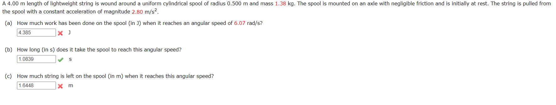 Solved A 4.00 m length of lightweight string is wound around | Chegg.com