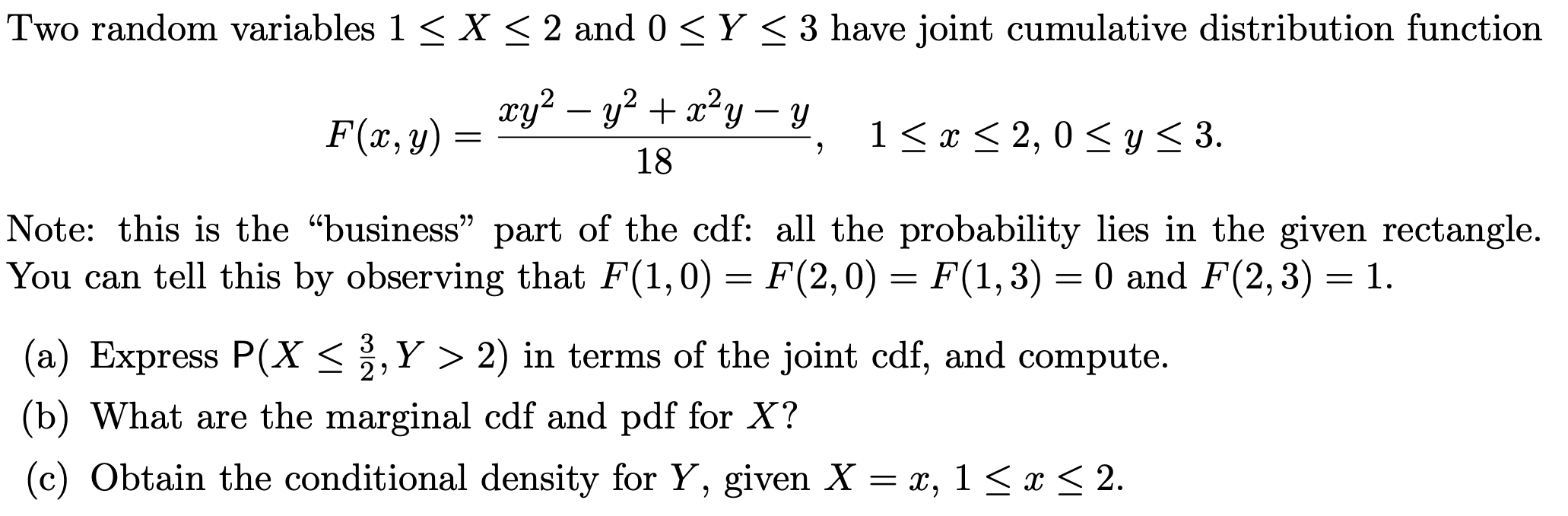 Solved Two random variables 1