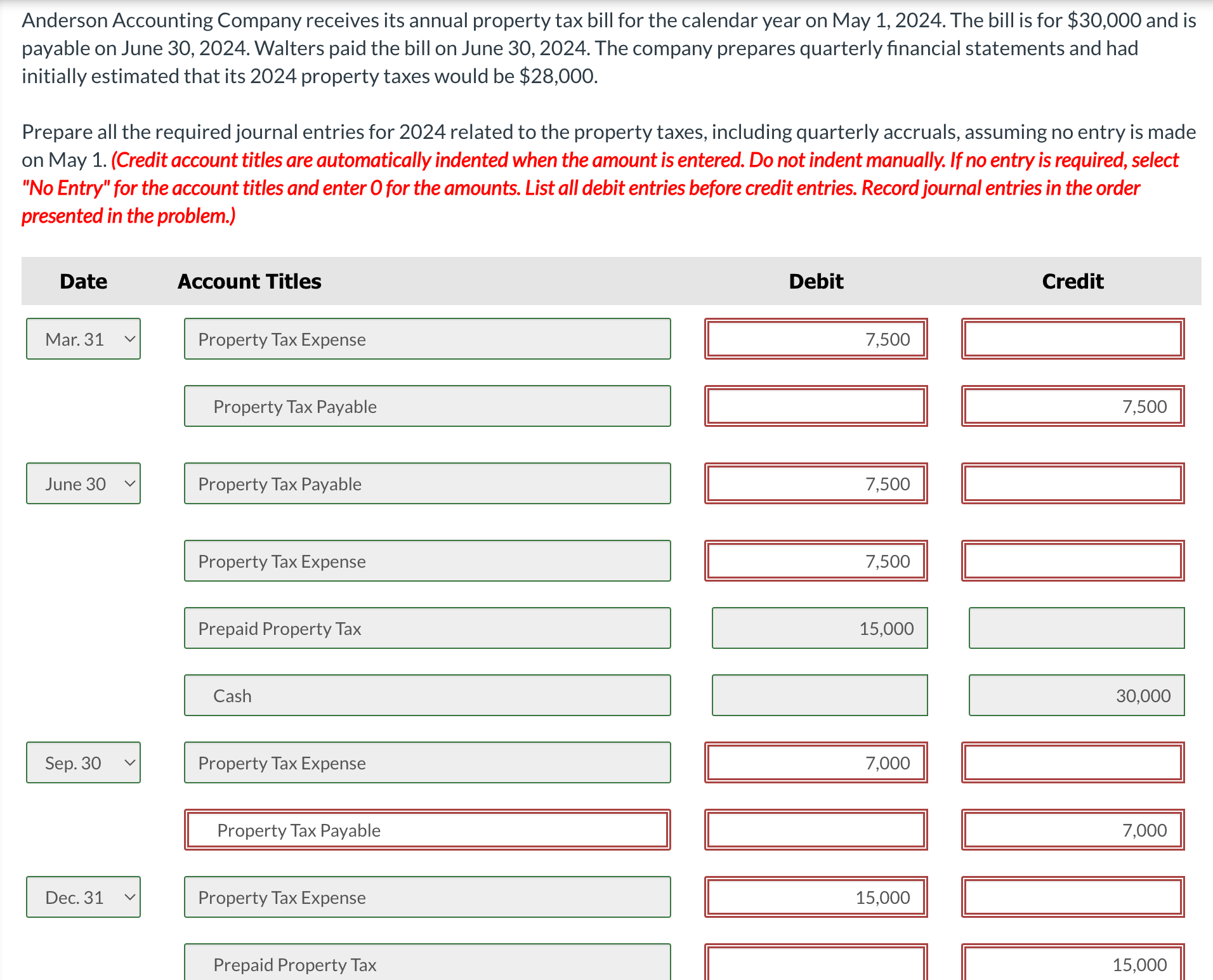 Solved Anderson Accounting Company receives its annual | Chegg.com