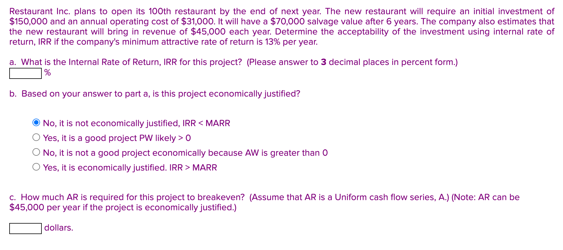 Solved Restaurant Inc. plans to open its 100th restaurant by | Chegg.com