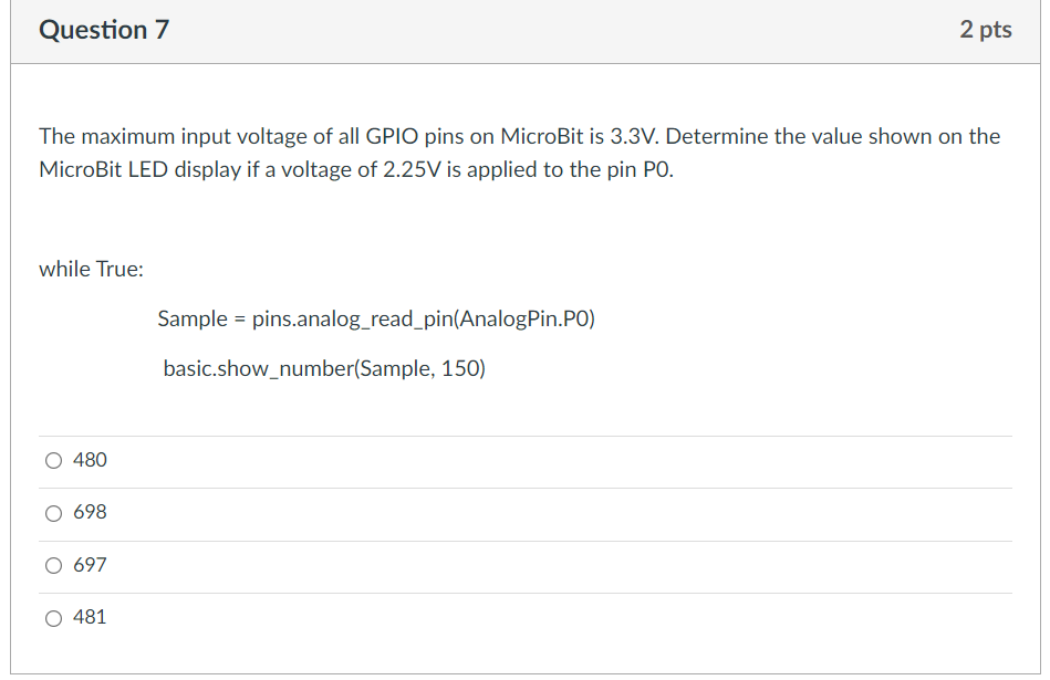Solved Question 7 7 2 pts The maximum input voltage of all | Chegg.com