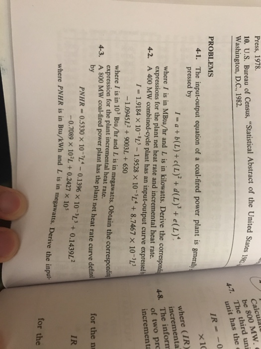 Problems 135 output and incremental heat rate | Chegg.com