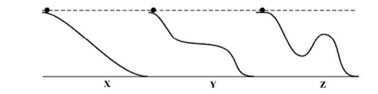 Solved A) A stone slides down the various frictionless paths | Chegg.com