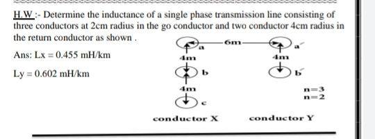 Solved H.W:- Determine the inductance of a single phase | Chegg.com