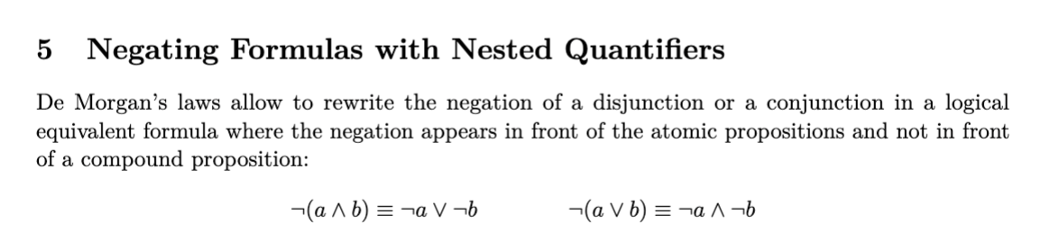 Solved 5 Negating Formulas with Nested Quantifiers De | Chegg.com