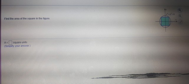 Solved Find the area of the square in the figure. A= | Chegg.com