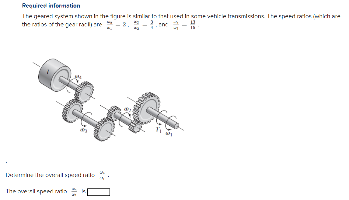 Solved Required information The geared system shown in the | Chegg.com