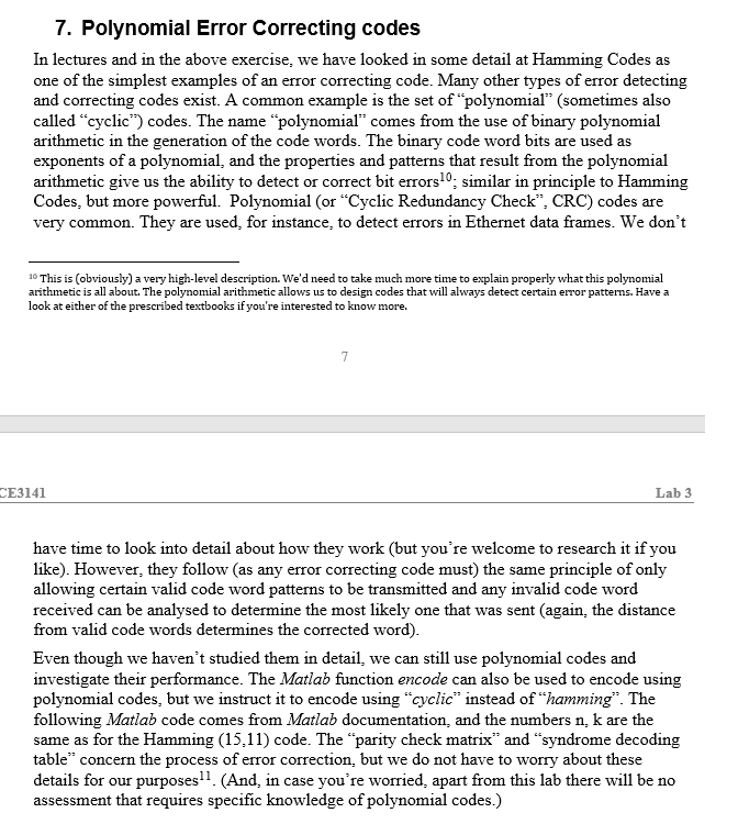 Solved 7. Polynomial Error Correcting codes In lectures and | Chegg.com