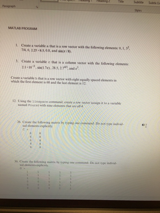 Solved 2Title Subtitle Subtle En ing Heading Paragraph | Chegg.com