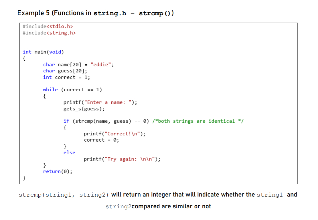 Solved Example 4 (Reading String from User) #include int | Chegg.com