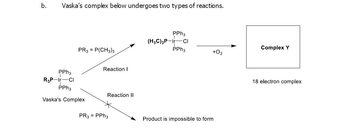 Solved b. Vaska's complex below undergoes two types of | Chegg.com
