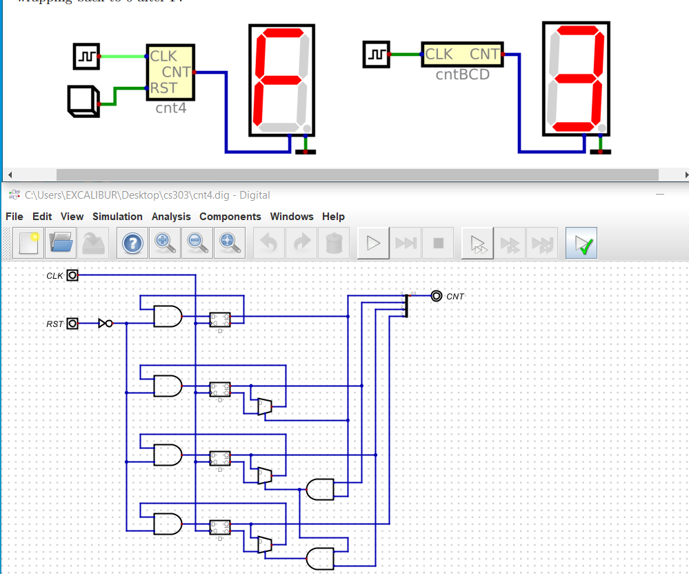 Solved Hi. The upper left circuit is a 4-bit binary counter | Chegg.com