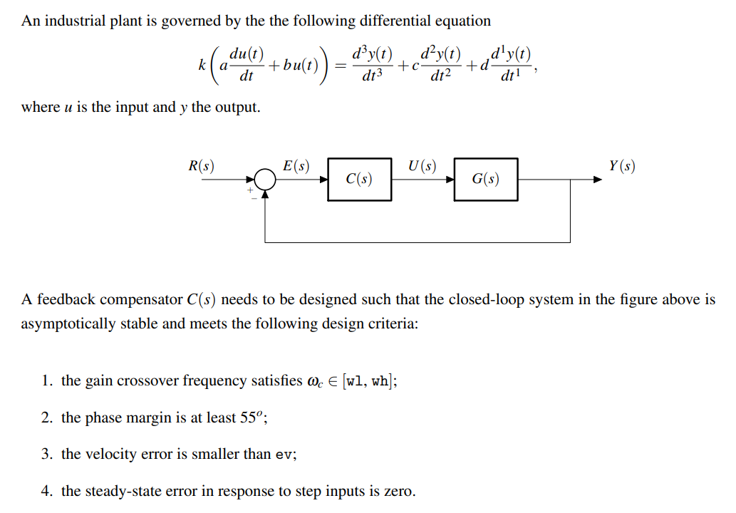 Solved a. Derive the transfer function G(s) from the input u | Chegg.com