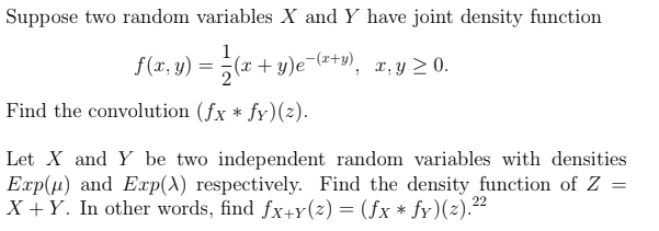 Solved Suppose two random variables X and Y have joint | Chegg.com