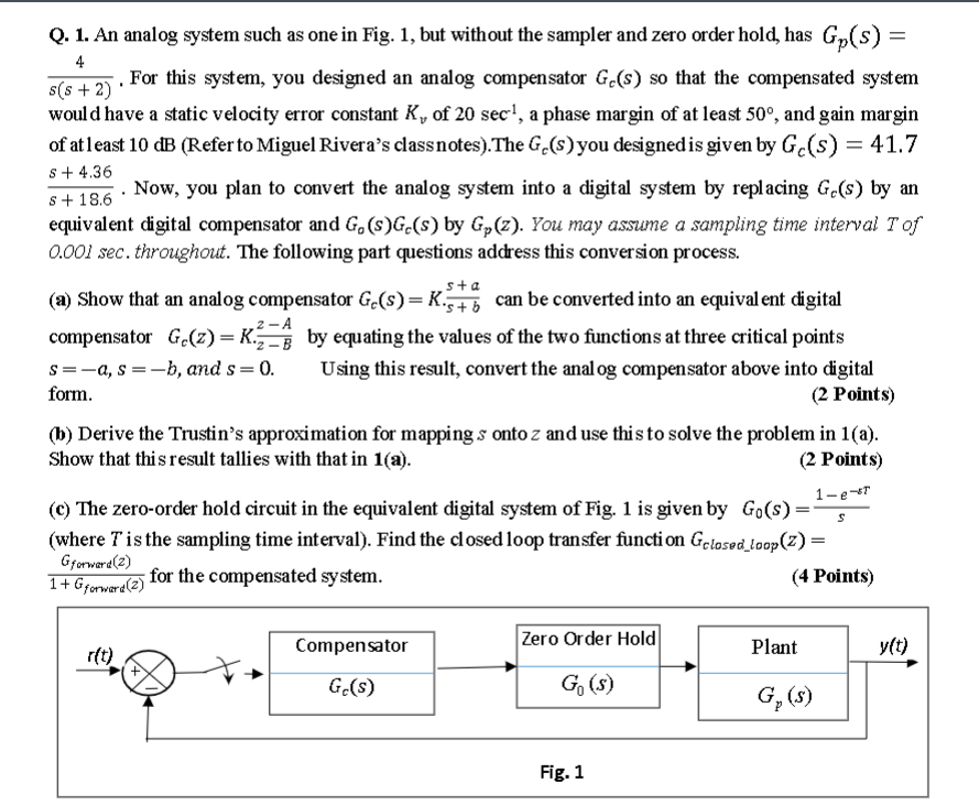 Solved (d) Find the first 4 sample values of the step | Chegg.com