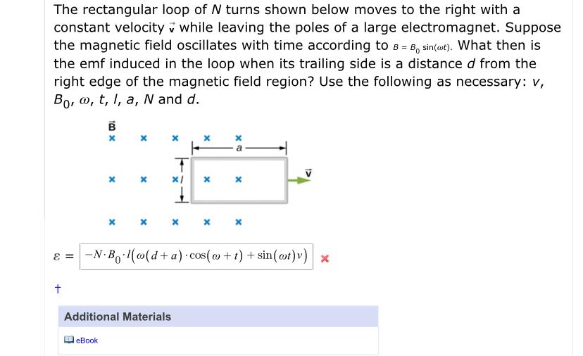 Solved The rectangular loop of N turns shown below moves to | Chegg.com