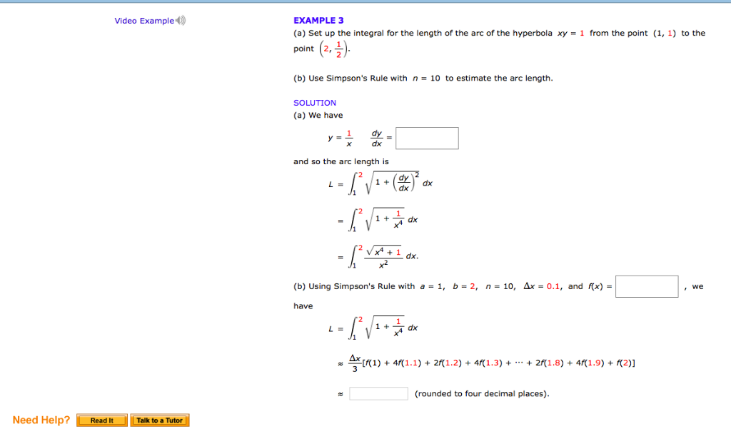 Solved Video Example EXAMPLE 3 (a) Set up the integral for | Chegg.com