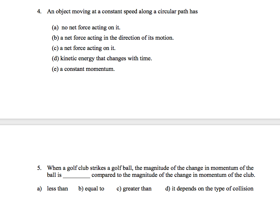Solved 4. An object moving at a constant speed along a | Chegg.com