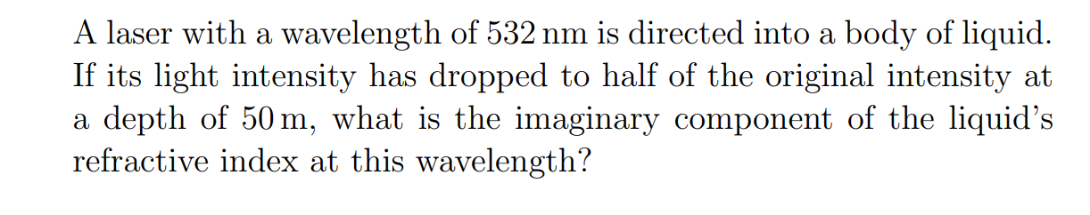 Solved A laser with a wavelength of 532 nm is directed into | Chegg.com