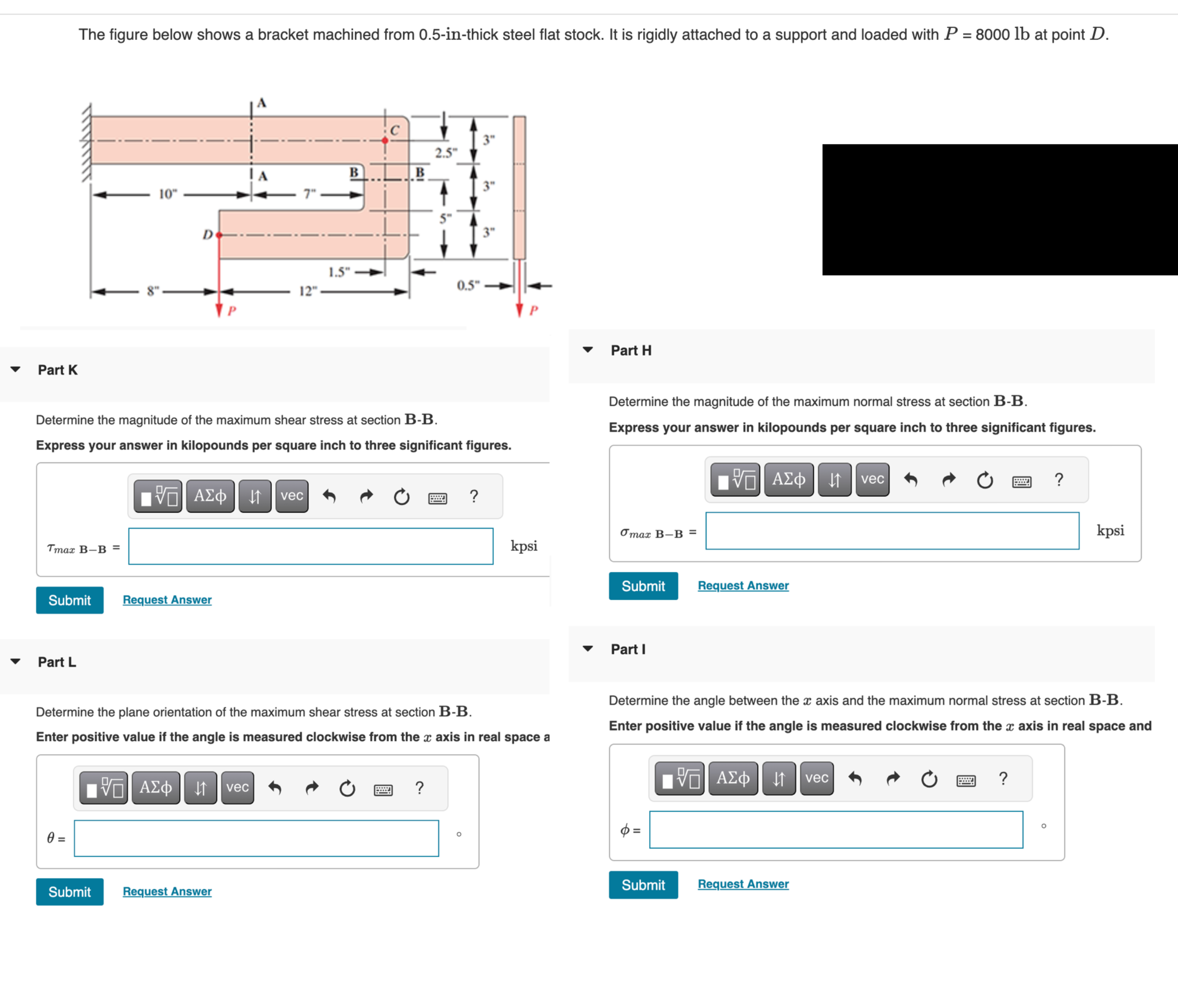Solved The figure below shows a bracket machined from | Chegg.com
