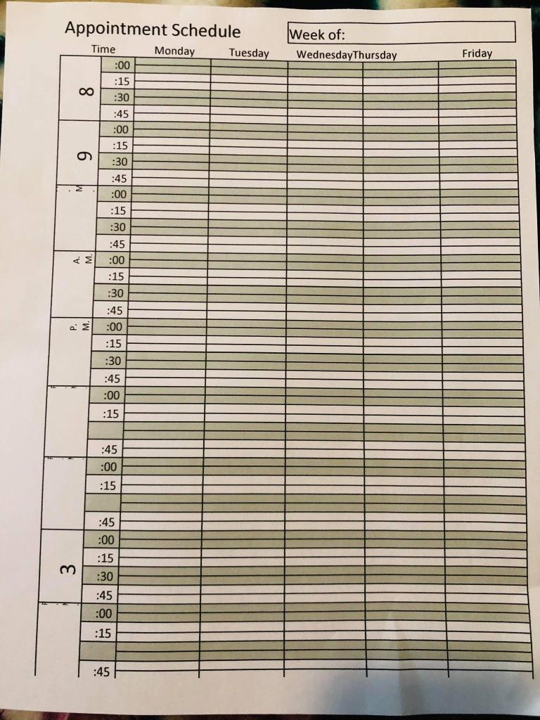 PROCEDURE 9.1 Establish the Appointment Matrix Task: | Chegg.com