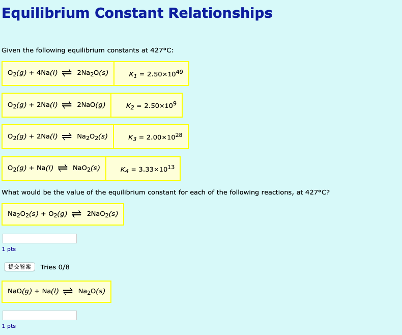 Solved Equilibrium Constant Relationships Given the | Chegg.com
