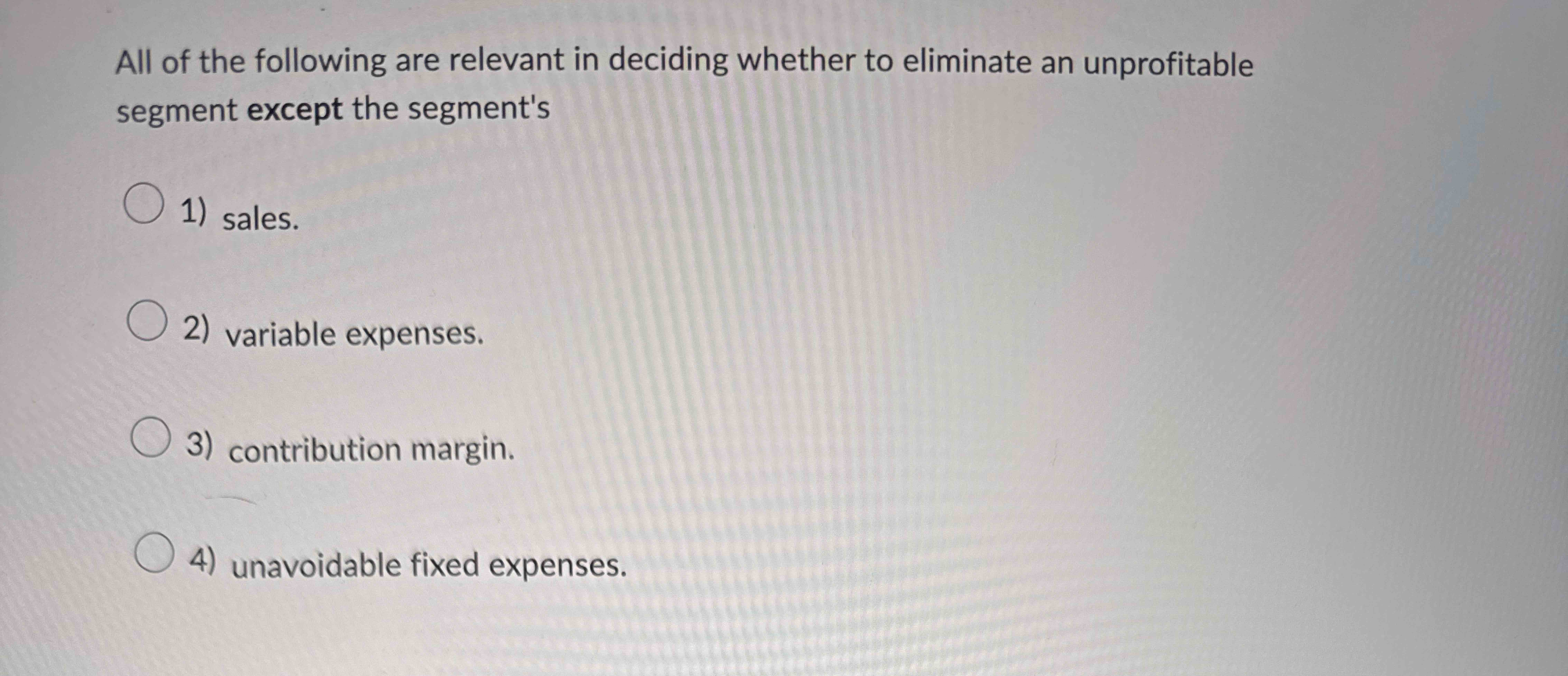 Solved All of the following are relevant in deciding whether | Chegg.com