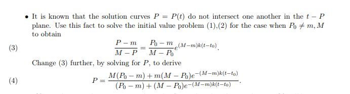 Solved It is known that the solution curves P = P(t) do not | Chegg.com