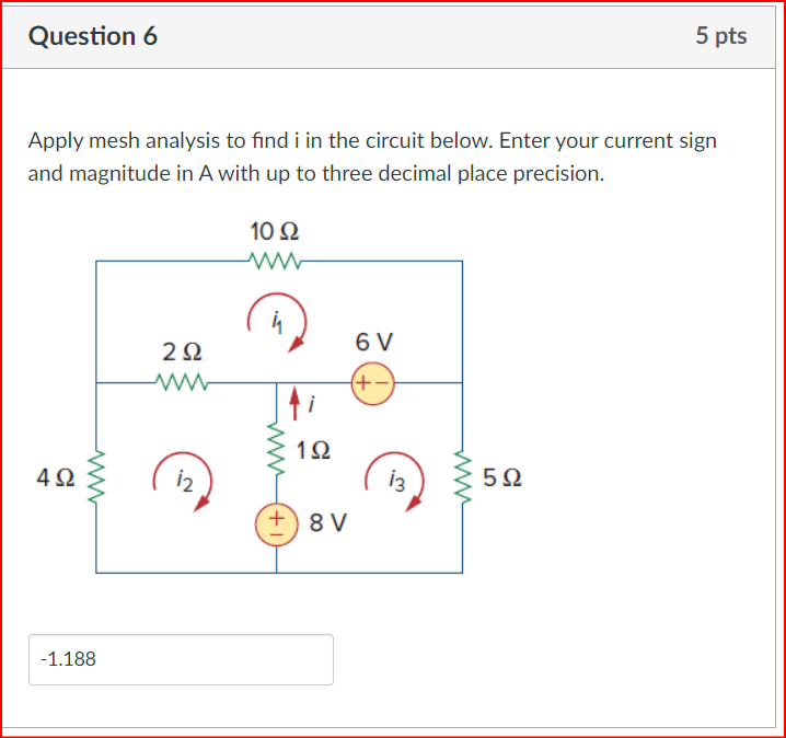 Solved Apply mesh analysis to find i in the circuit below. | Chegg.com