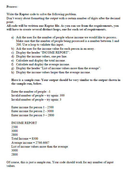 Must use a Raptor Flowchart, which is from | Chegg.com