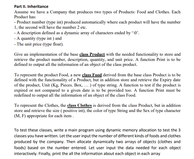 Solved Part II. Inheritance Assume we have a Company that | Chegg.com