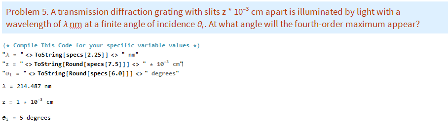 Solved Problem 5. A transmission diffraction grating with | Chegg.com