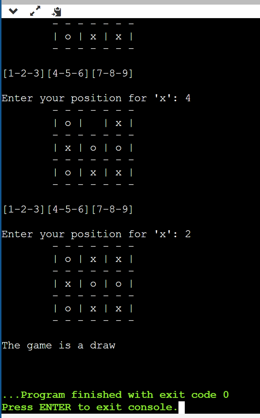 Solved The Code works, it is an unbeatable tic-tac-toe | Chegg.com