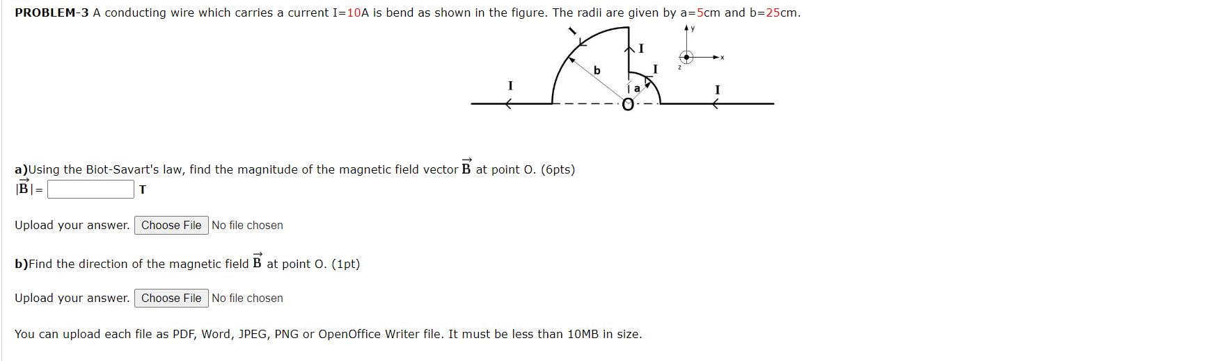 Solved PROBLEM-3 A conducting wire which carries a current | Chegg.com