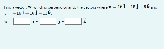 Find a vector, w, which is perpendicular to the | Chegg.com