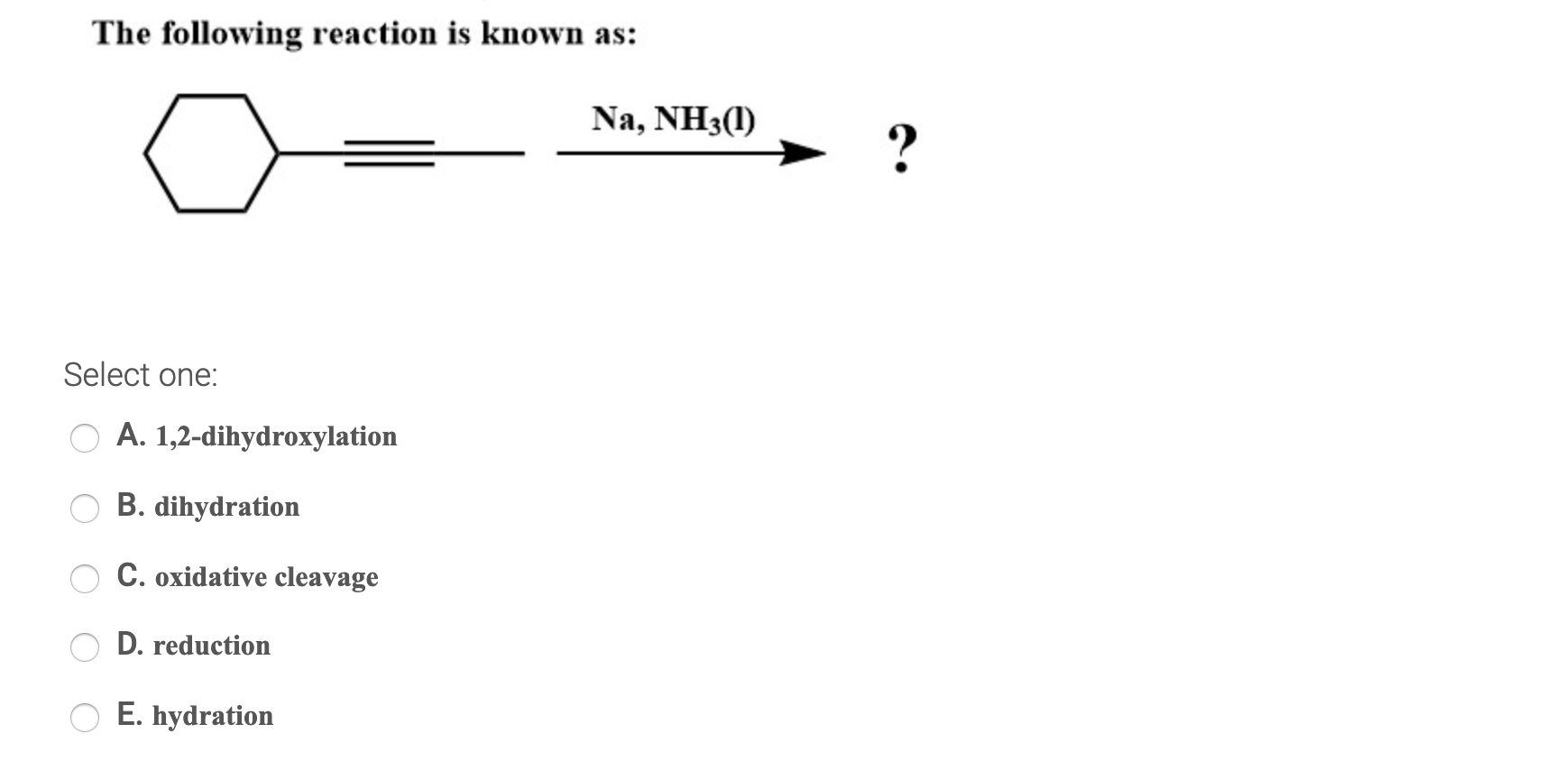 Solved The following reaction is known as: Na, NH3(1) + 2 | Chegg.com